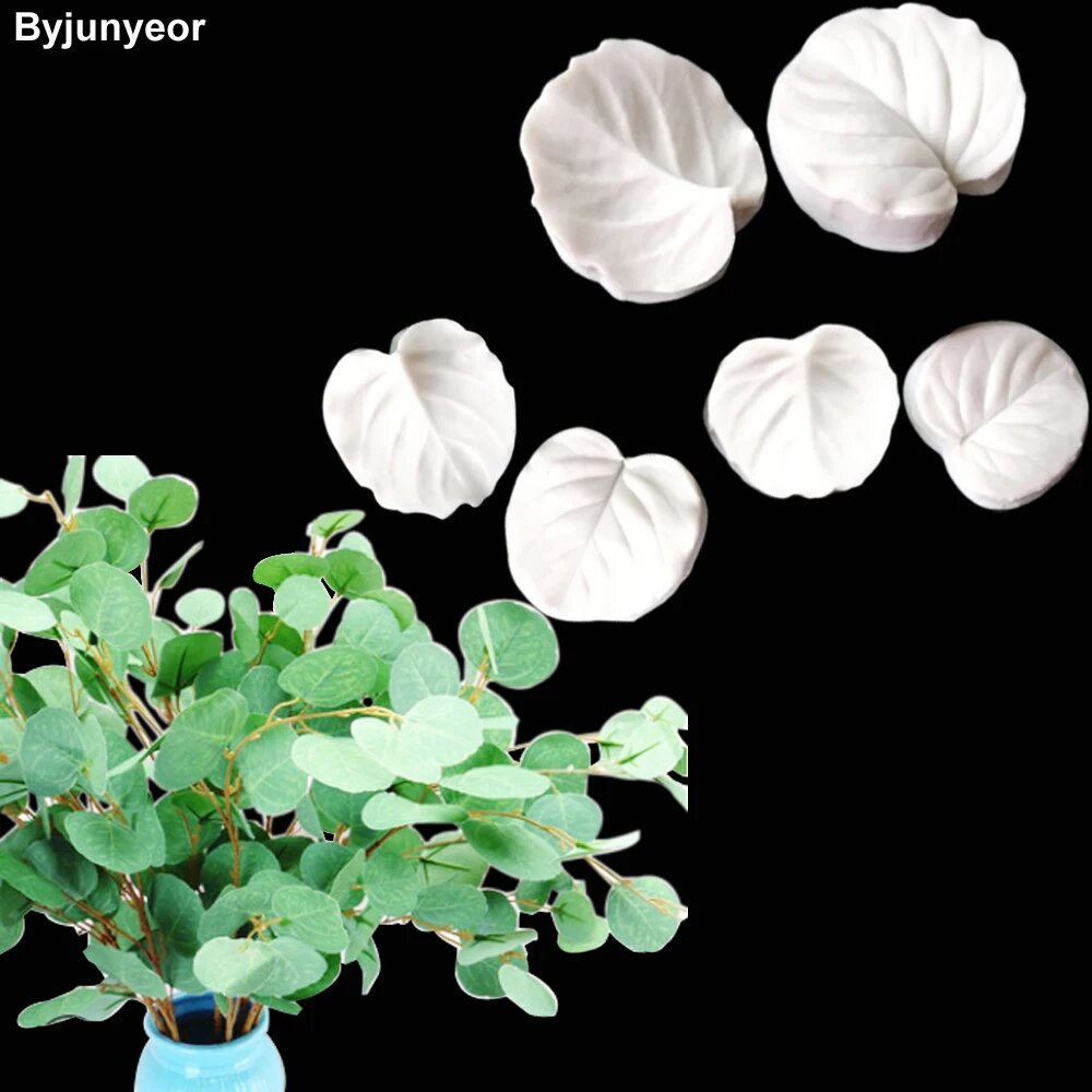 Эвкалипта Листья лепесток силиконовая форма украшения торта инструменты для украшения тортов из мастики Gumpase Sugarcraft Глина помадка инструменты M2162