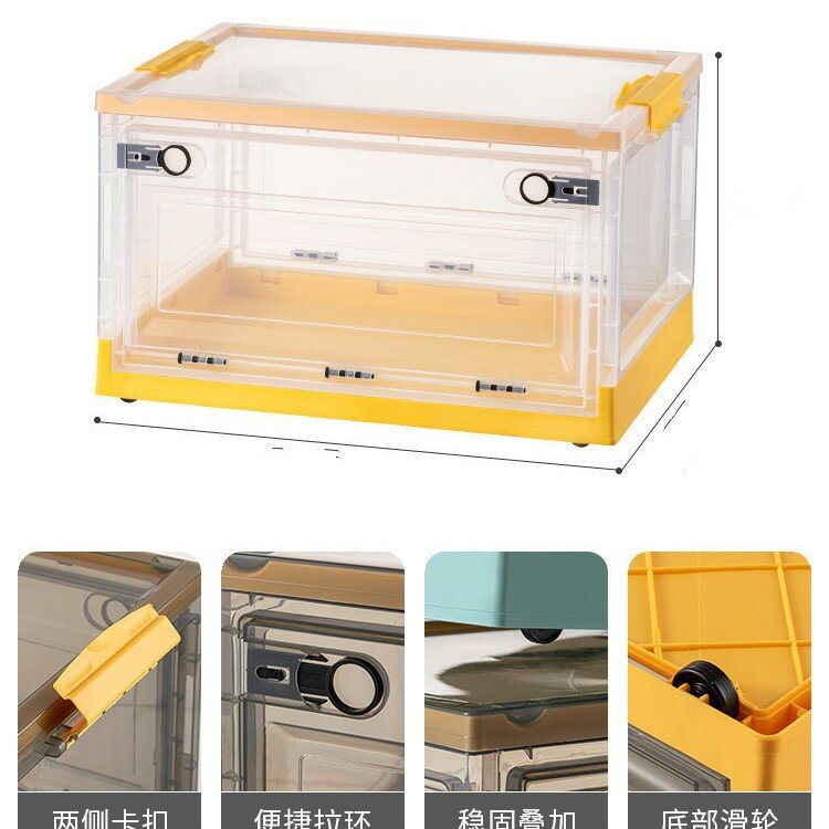 Книжная коробка, прозрачная коробка для хранения, трехдверная книжная коробка, органайзер для книг в студенческом общежитии, складная книжная коробка с колесами