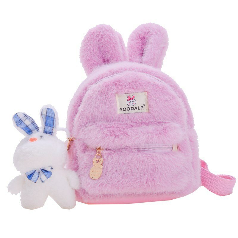 Детский плюшевый рюкзак с медвежонком, сумка с ушками кролика, школьный рюкзак для девочек, милый и супер очаровательный зимний