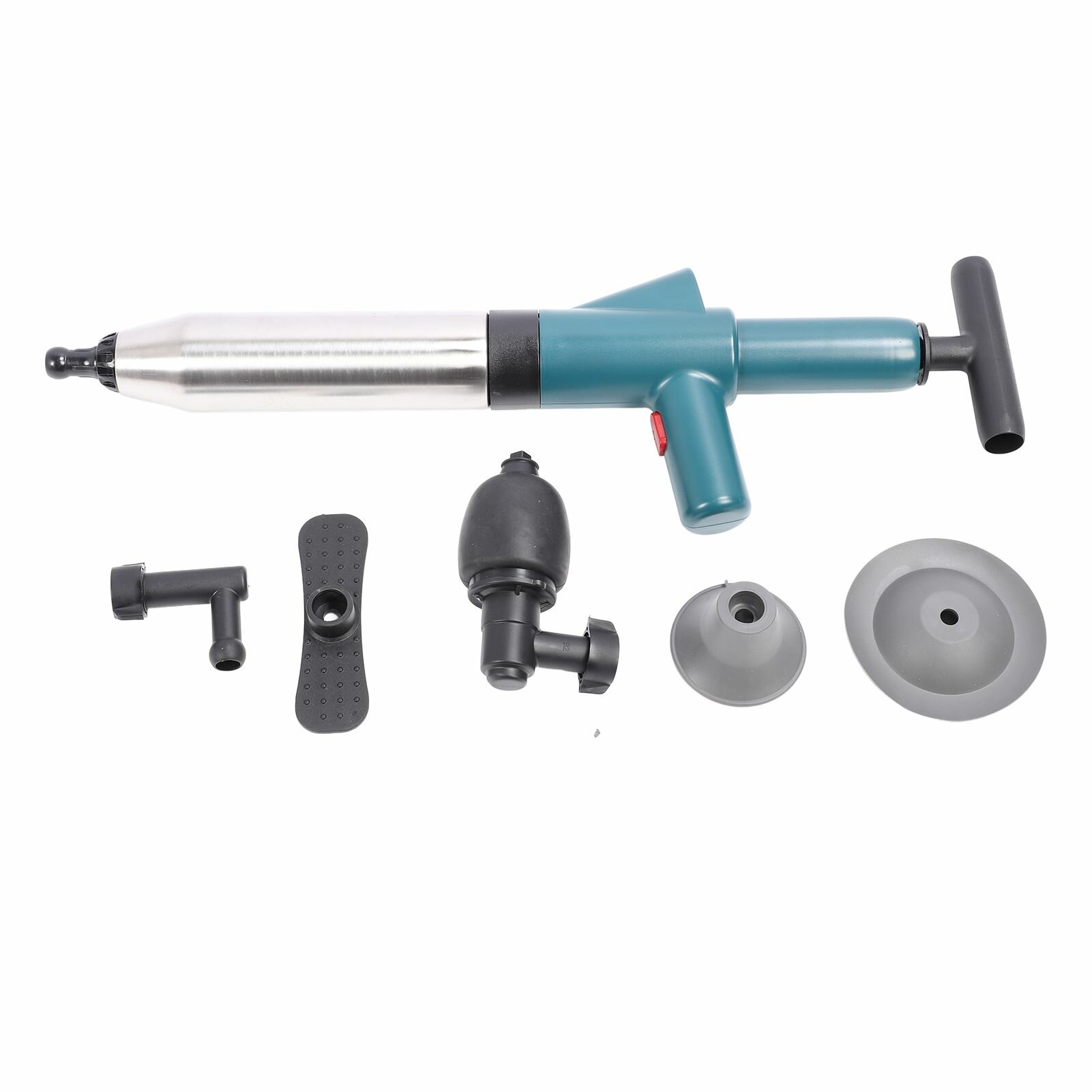 Туалетный вантуз высокого давления для прочистки сливного отверстия из нержавеющей стали для удаления засоров в ванной комнате, душе, кухне, засоренных трубах, зеленый