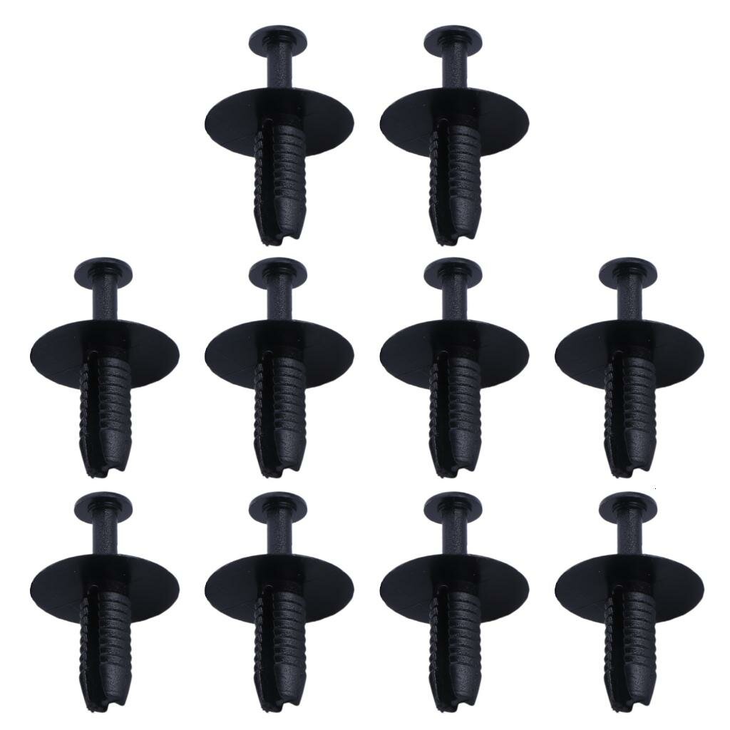 Пластиковые фиксаторы-защелки 6 мм, 10 шт, Черный