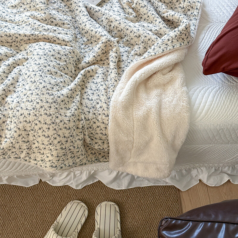 2025 Осень Зима Чистый хлопок Газовая ткань Пэчворк Мягкое хлопковое флисовое одеяло Детское одеяло Многофункциональное диванное одеяло Тонкое одеяло из чистого хлопка