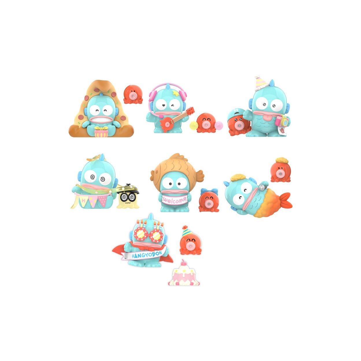 TOP TOY X Sanrio Половина Рыбка Man Happiness Collection Слепые коробки 1 слепой бокс Целая коробка 6 шт