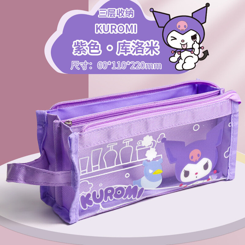 Пенал Sanrio 2024 года, новый, высококачественный, стиль для девочек, большой объем, коробка для канцелярии Kuromi и Cinnamoroll для детей