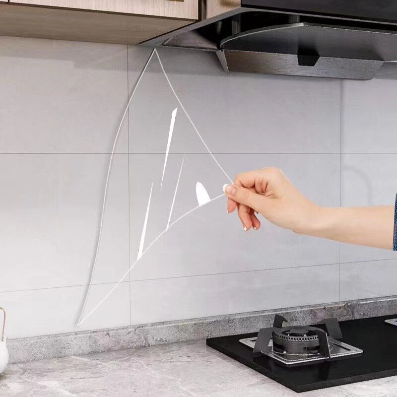 Кухонная маслостойкая пленка, статическая, прозрачная, устойчивая к высоким температурам, наклейка для плитки и стекла, водонепроницаемая пленка для плиты и вытяжки