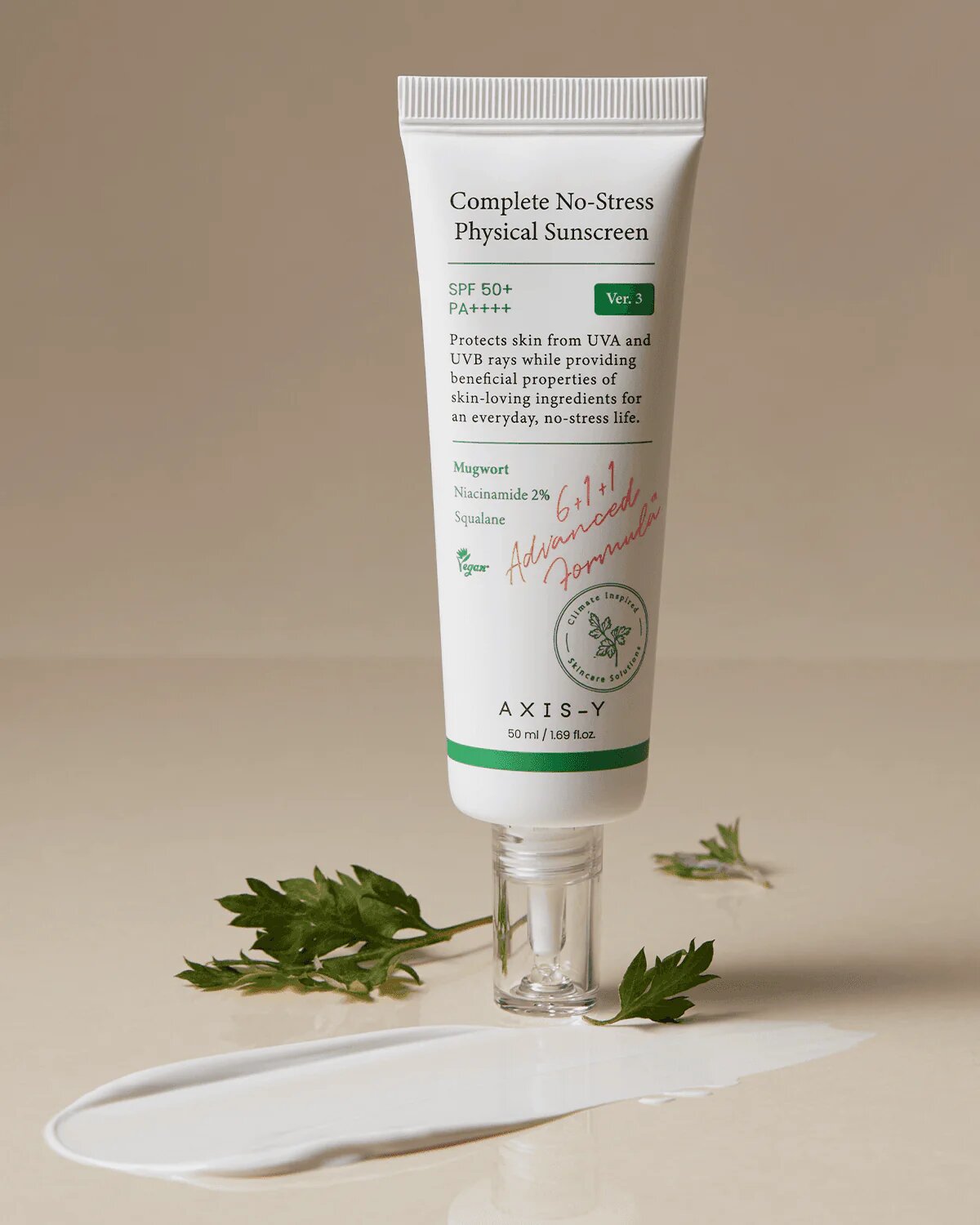 AXIS-Y солнцезащитный крем с ниацинамидом Complete No-Stress Physical Sunscreen V. 3 SPF50+ PA4+, 50 мл