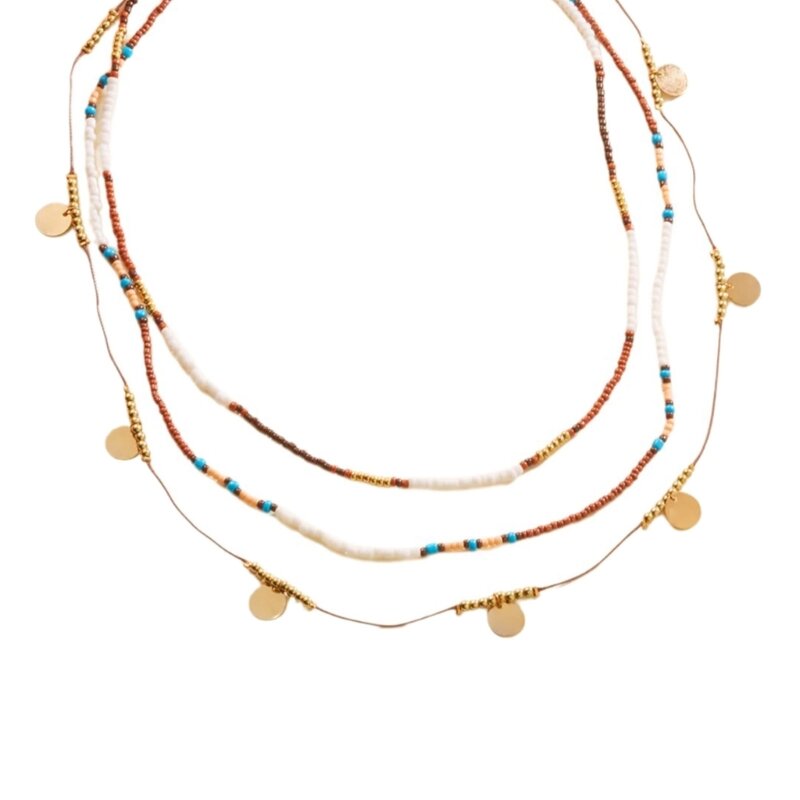 Набор многослойных ожерелий из бисера в богемном стиле