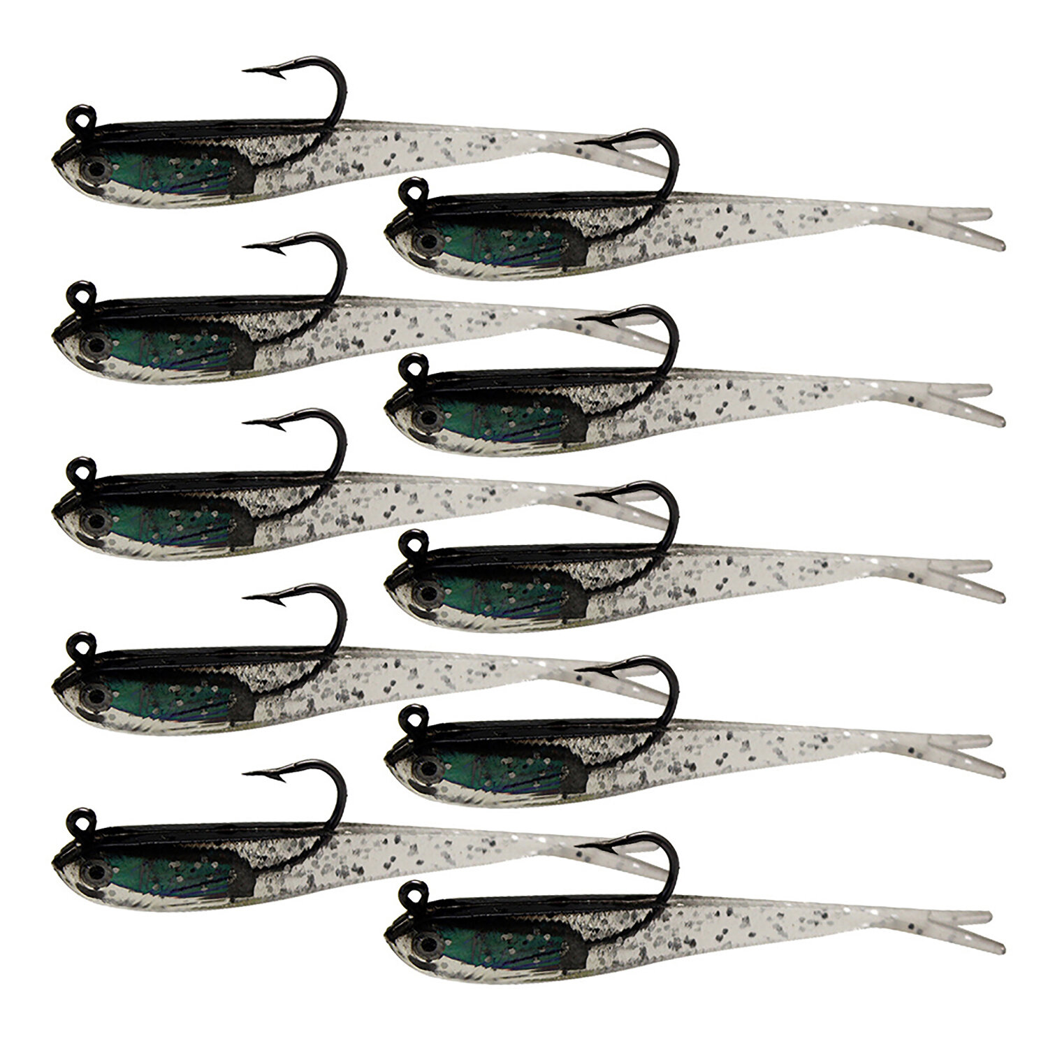 10шт Наживки для рыбалки 75мм 6г с крючком- jig head, мягкие наживки для рыбалки, цвета: Красный/Серый/Золотой/Синий/Зеленый/Люминесцентный (по выбору), материал: ПВХ, металл