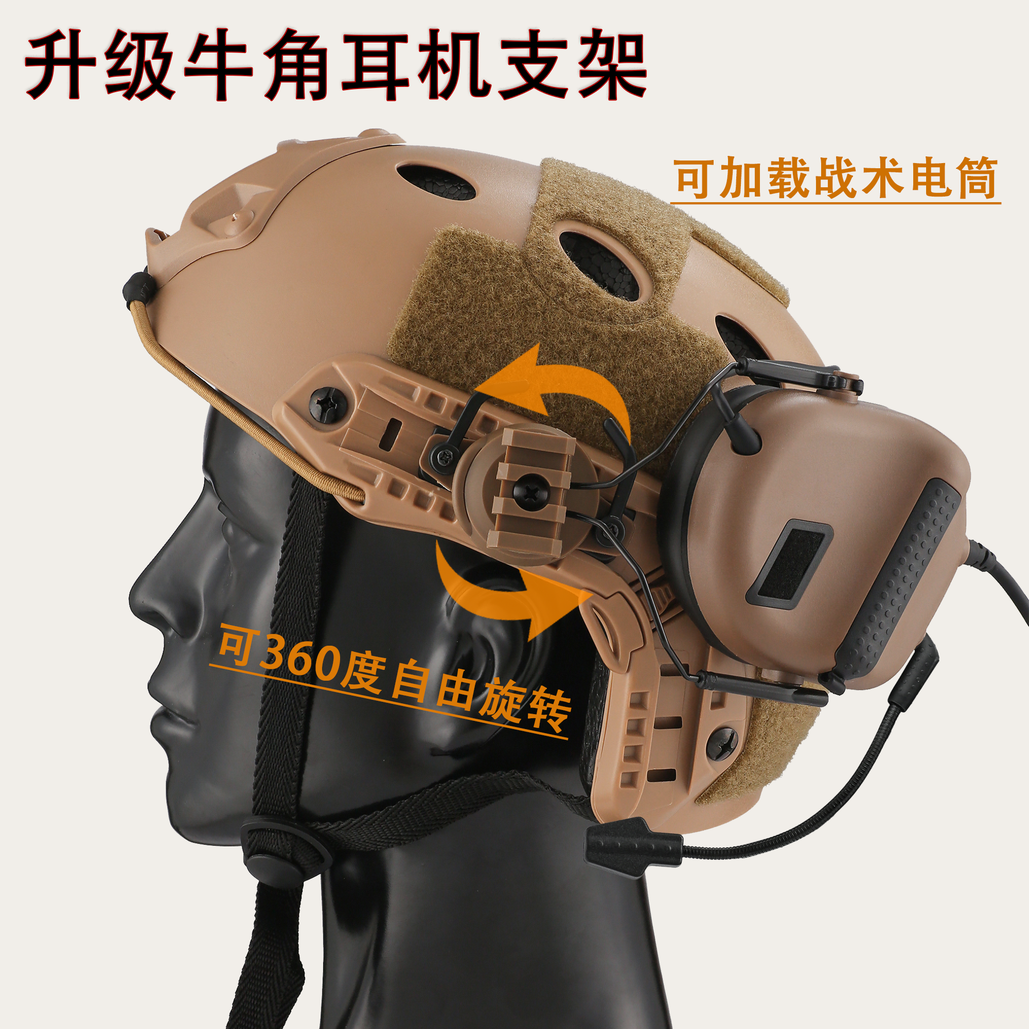 Тактическая гарнитура PTT с шумоподавлением, совместимая с креплением на шлем, быстрый интерком, наушники для стрельбы