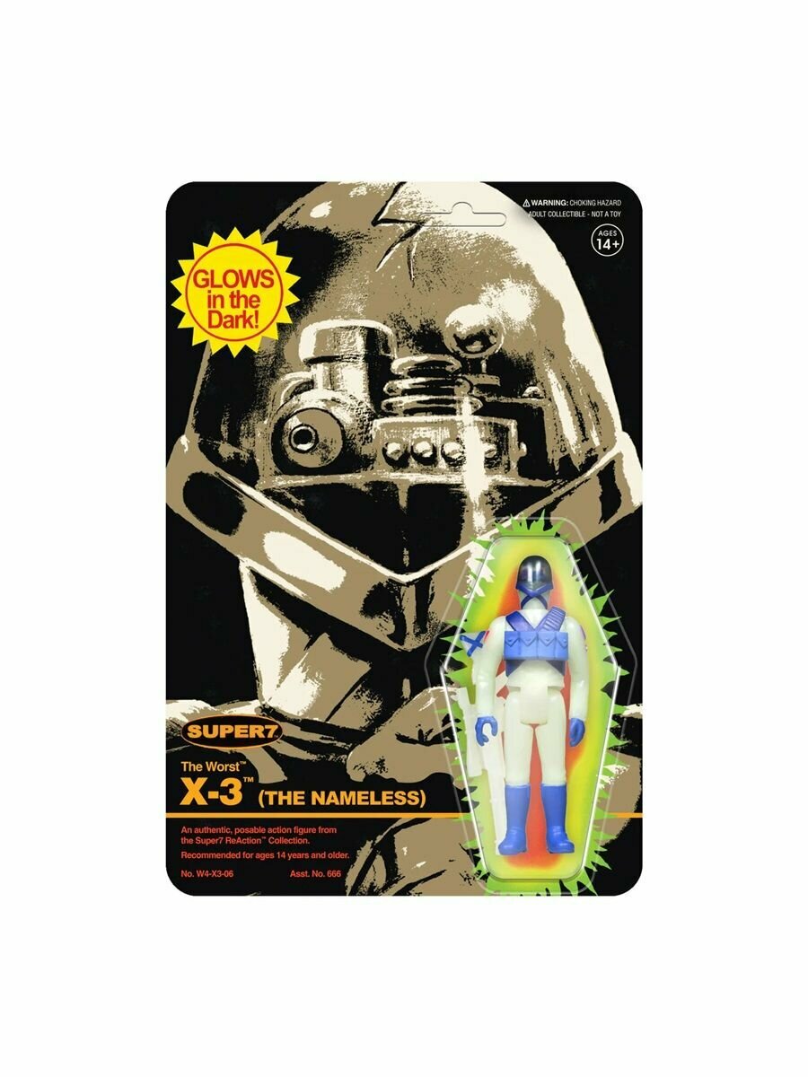 Фигурки Super7 The Worst ReAction Wave 1 Series Action Figure X-3 (Monster Glow)(3.75inches)