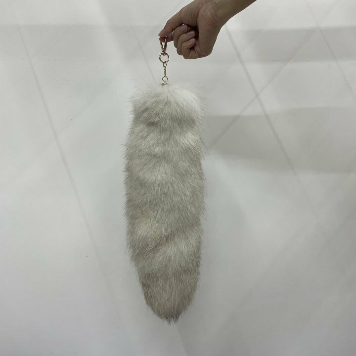 Кристальный брелок с подвеской в виде лисьего хвоста, подвеска для рюкзака, длинный хвост, плюшевая игрушка, подарок, веселая кукла