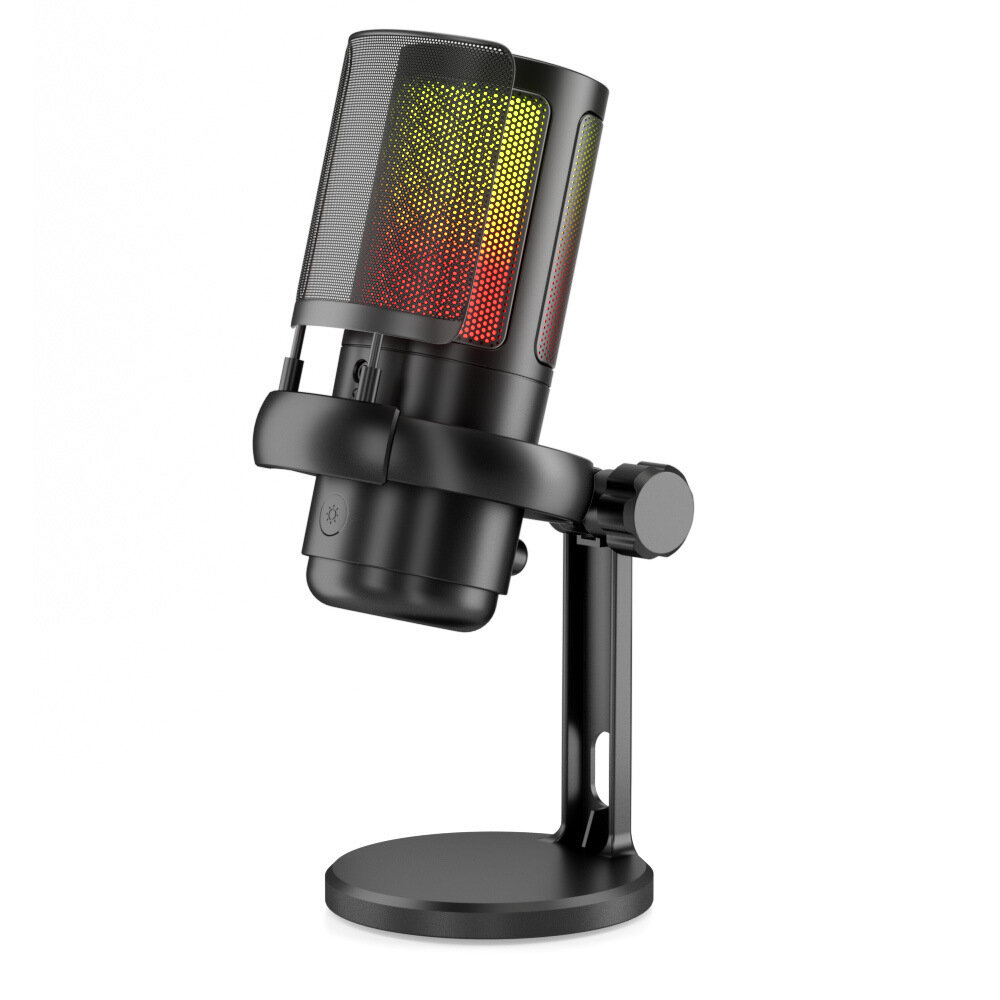 GAM-ME6P USB игровая микрофон с RGB подсветкой, капсулой конденсаторного типа и защитным фильтром - Черный