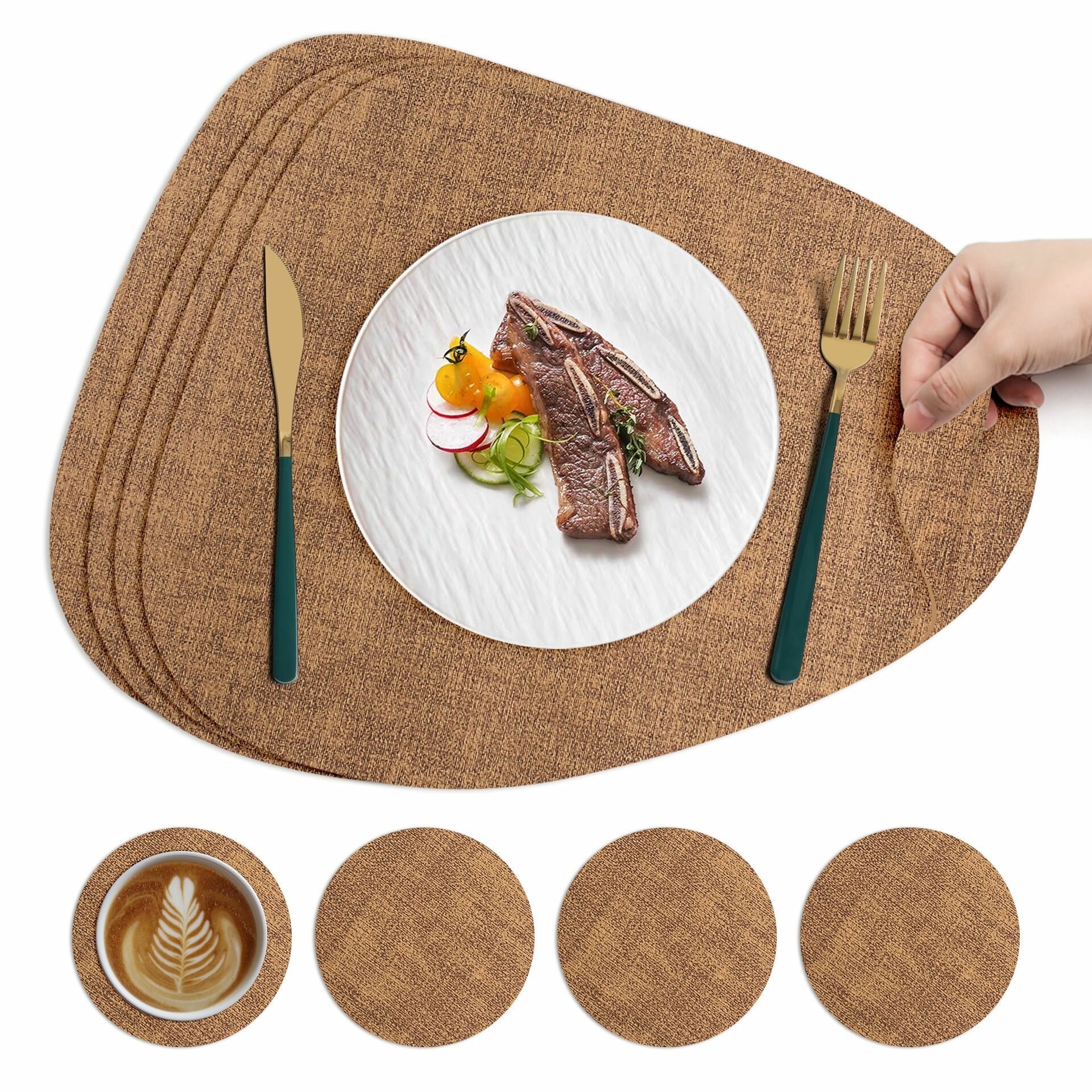 Скандинавский стиль INS Подставка для столовых приборов Кожаная термоизоляционная подложка Антиожоговая подложка Стол для обеда Высококачественная подложка Подставка для миски Подставка для тарелки Подставка для чашки чая