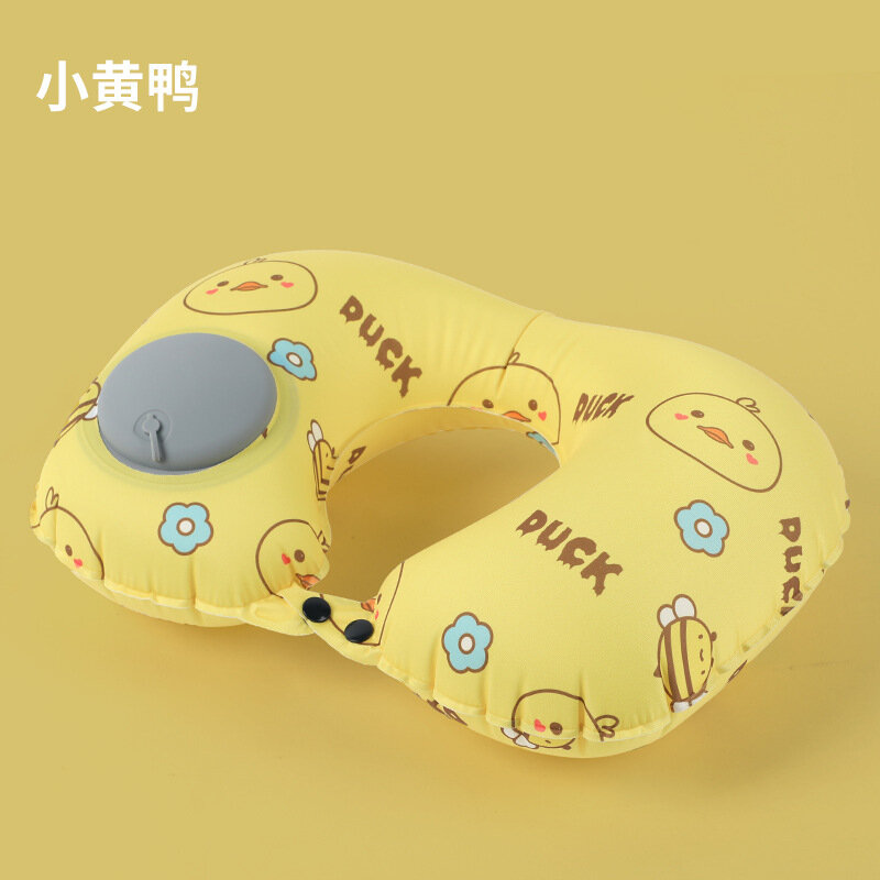 Надувная U-образная подушка для детей, складная охлаждающая подушка из ледяного шелка, дорожная подушка для шеи на дальние расстояния, портативная U-образная подушка