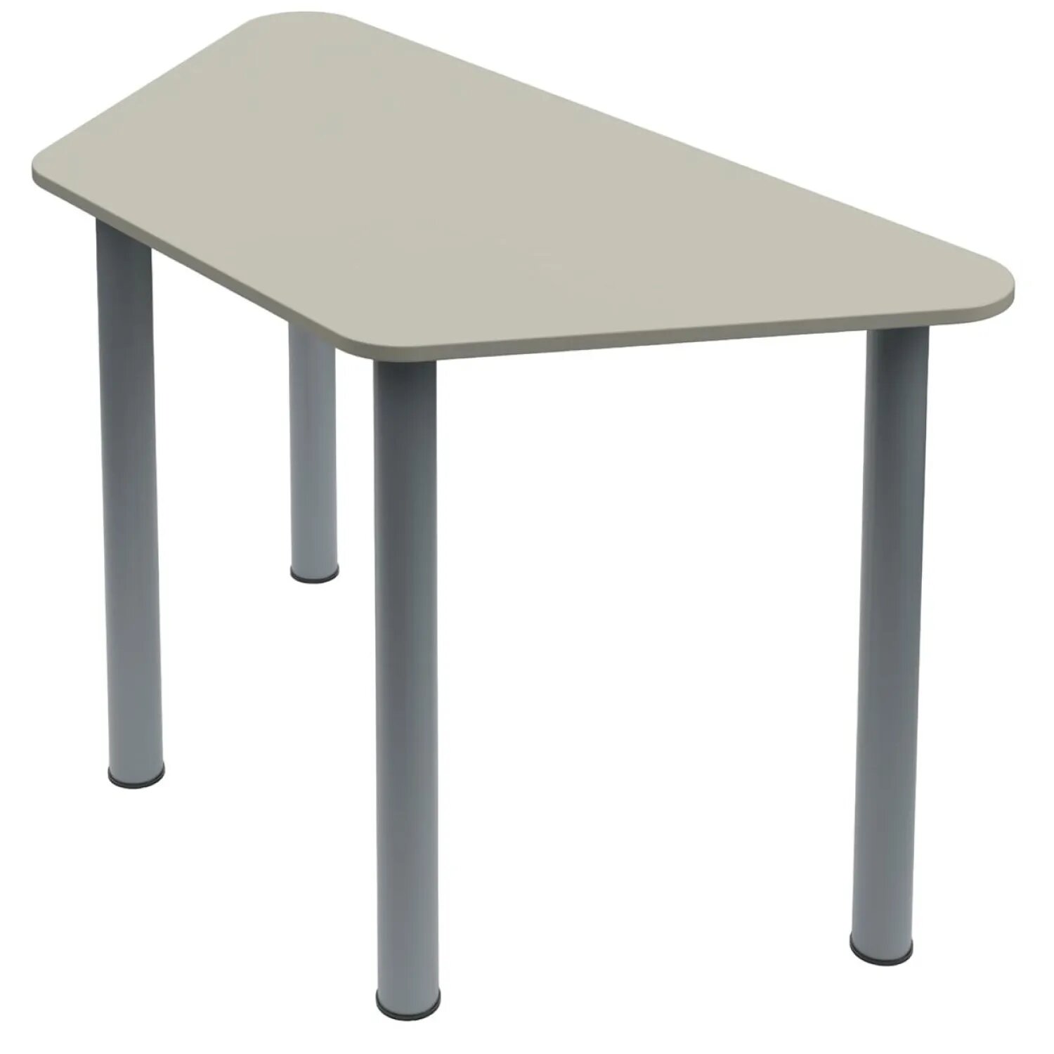 Парта МЕТ_Стол ученич. трапеция круг. Опор.1200х600х760 серый/сер