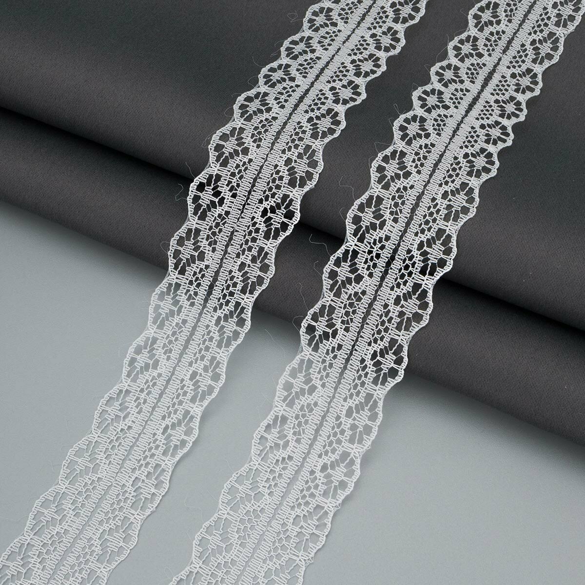 Кружево капроновое для шитья и рукоделия, цвет белый, 3 см х 13,72 м