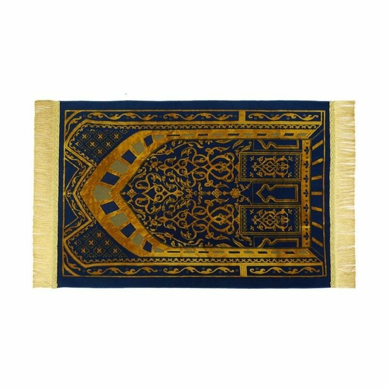 Мусульманский коврик для молитвы нескользящий, Скрытое голубое золото