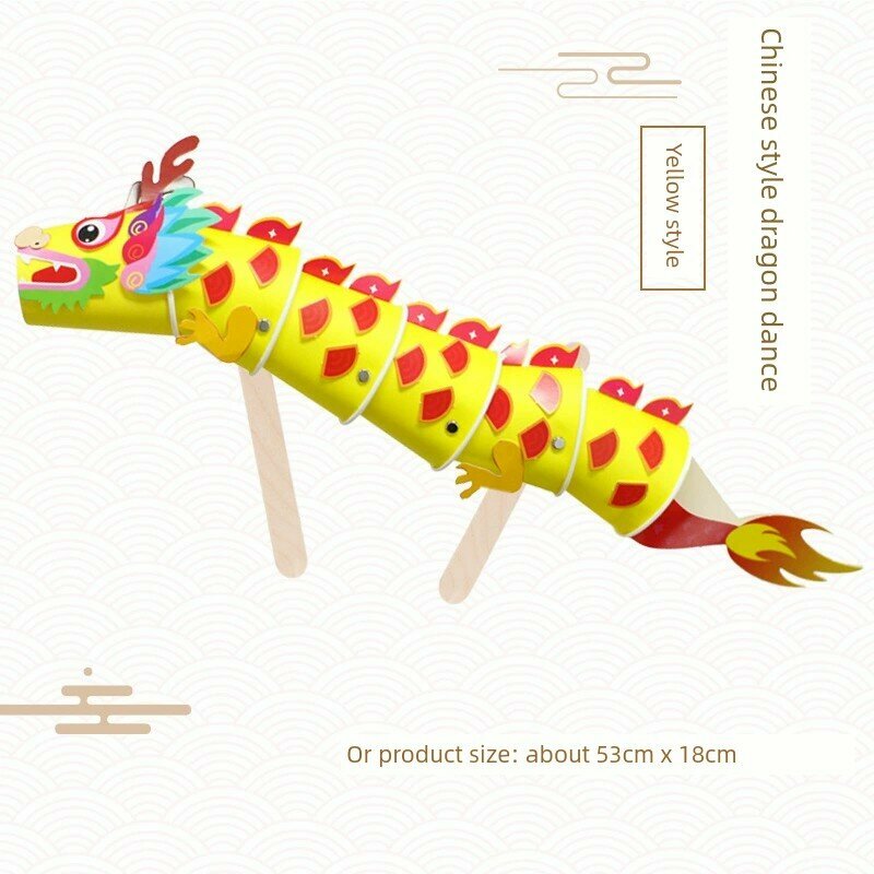 Набор для творчества: оригами-дракон ручной работы, материал для изготовления китайского дракона из бумаги, детская