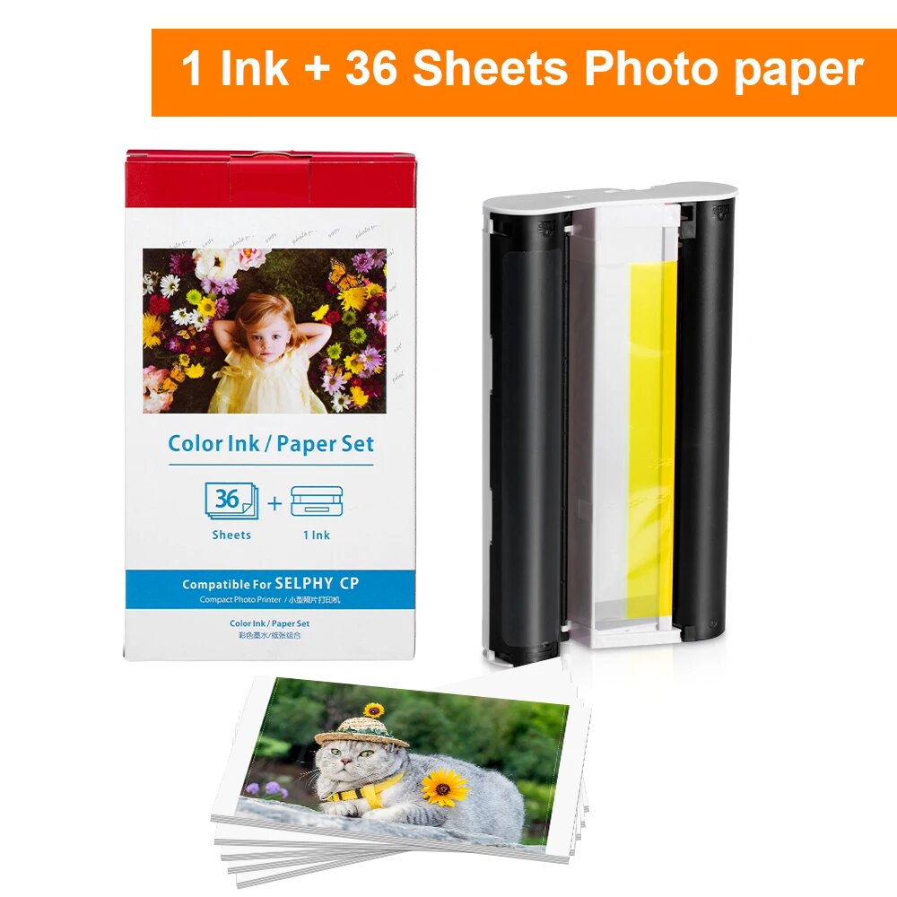 Markurlife фотобумага для принтера Canon Selphy 4x6" 1 Ink 36 Papers