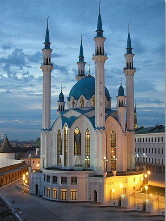 Алмазная мозаика "Мечеть Кул-Шариф-Казань". На подрамнике, 5D, 40x50 см