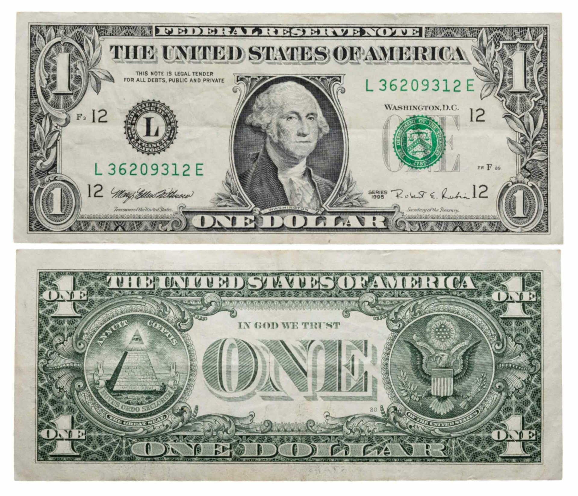 США 1 доллар 1995 Pick 496a L-Сан Франциско "FW" Fort Worth