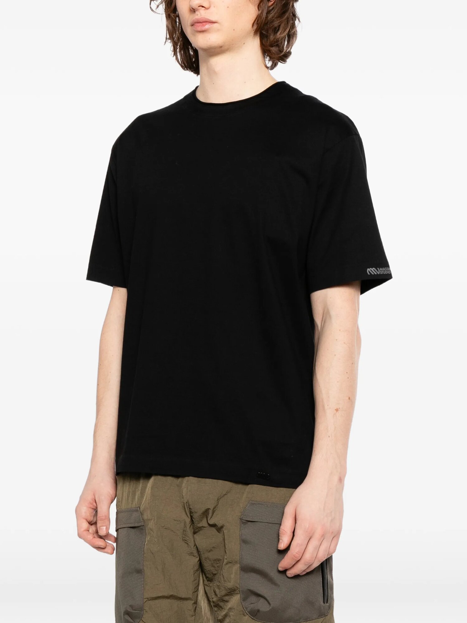 Футболка MASSIMO OSTI STUDIO Crew neck T-shirt, размер M, black/black — фото 1