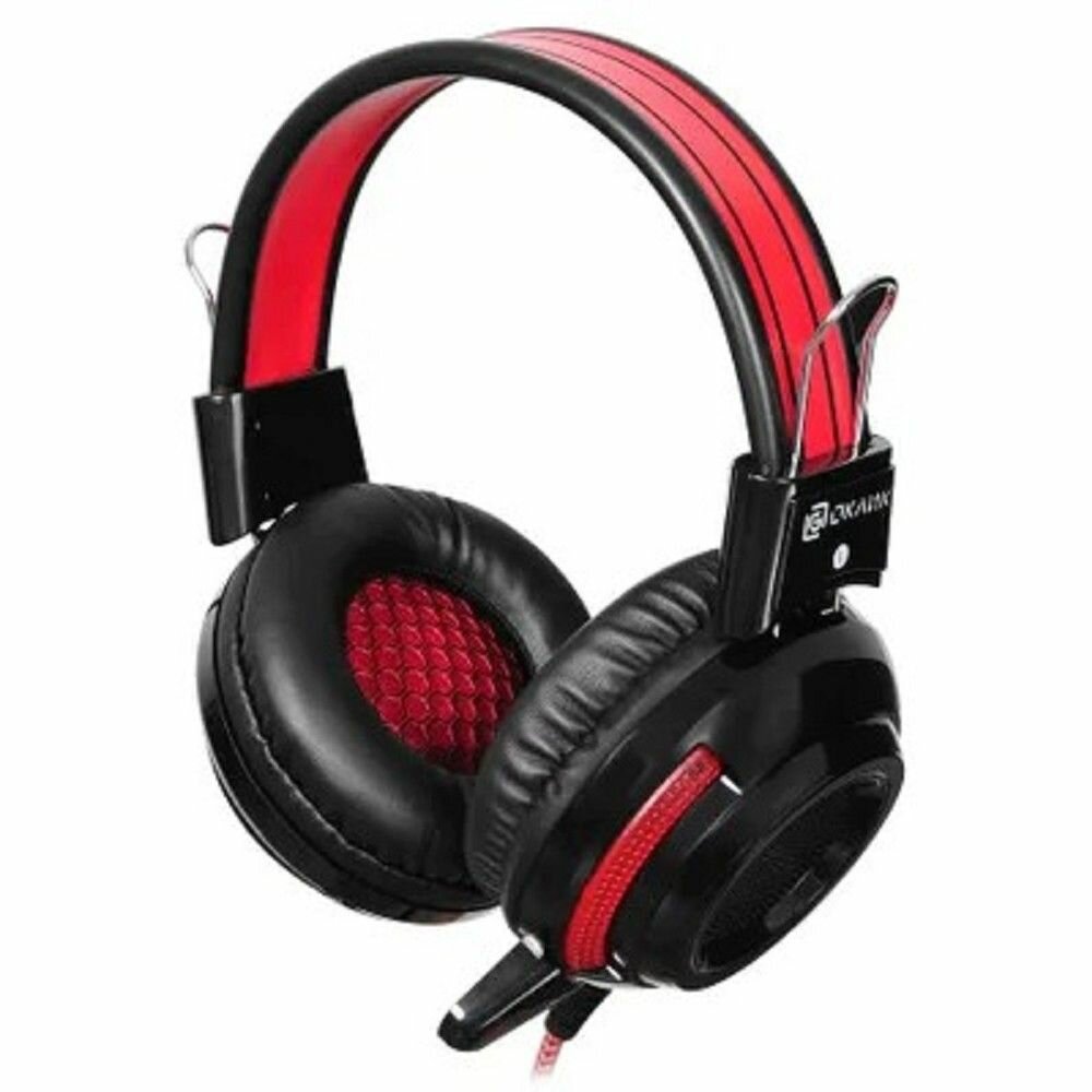 Наушники с микрофоном Оклик HS-G300 ARMAGEDDON черный/красный 2.3м мониторные оголовье (337457)