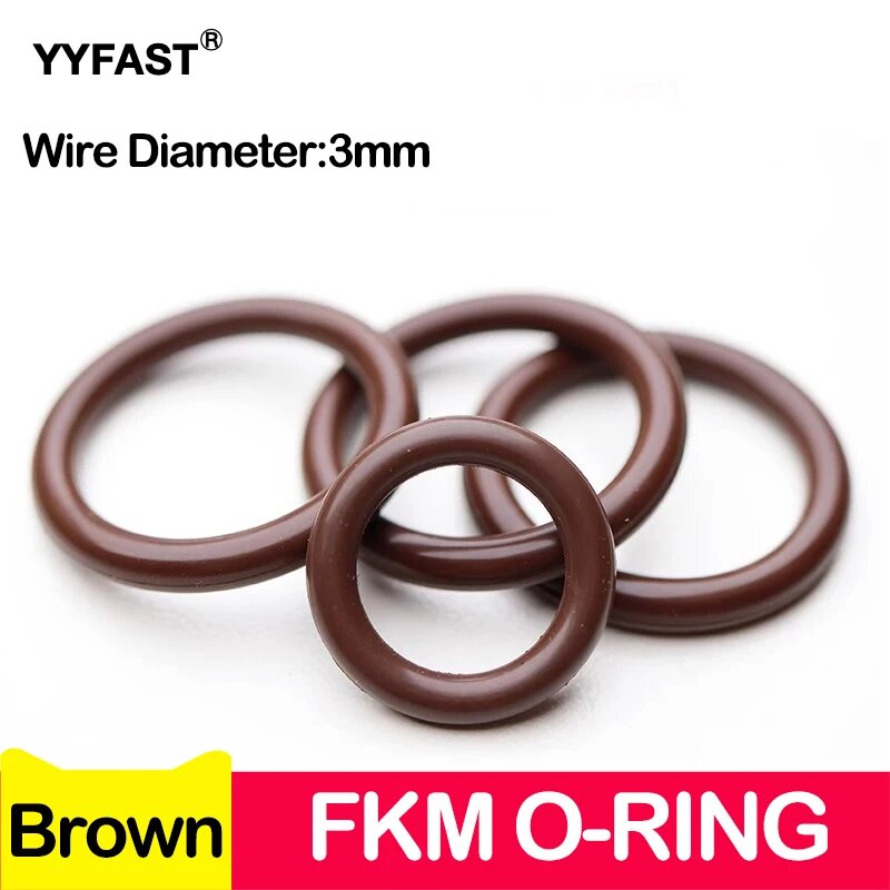 Кольцо уплотнительное FKM коричневое 3 мм 100x3(5pcs)
