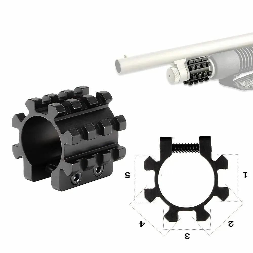 Крепление на ствол для прицела и тактических фонарей, кронштейн с планкой Weaver