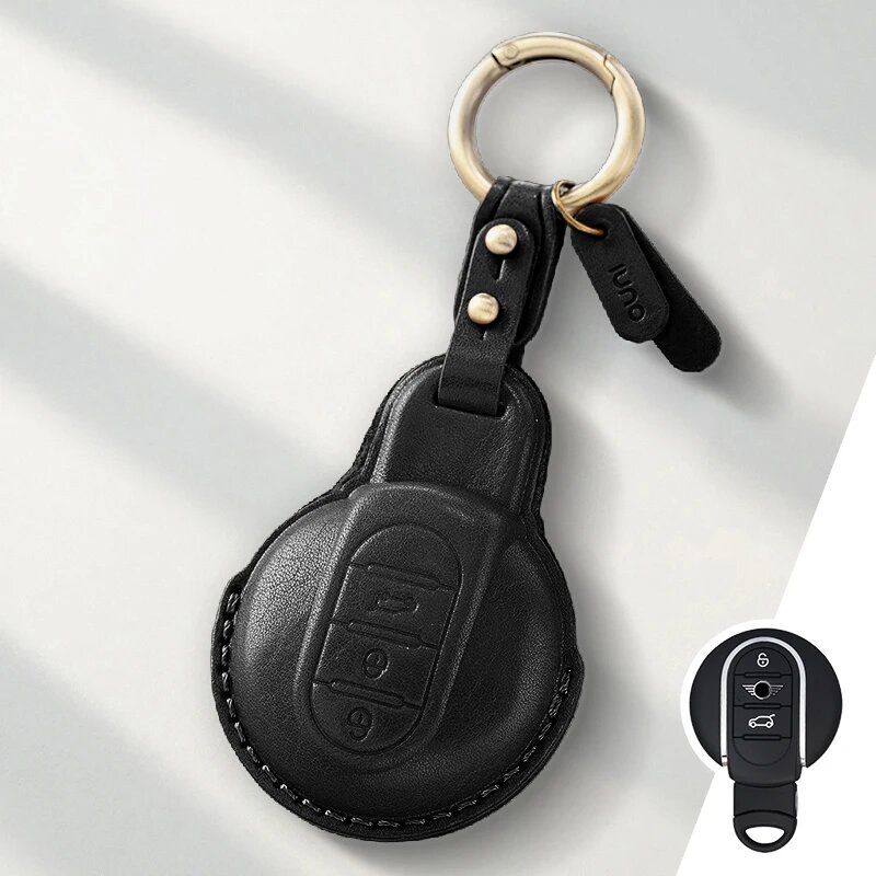 Защитный чехол из натуральной кожи для BMW Mini Cooper F54 F55 F56 F57 F60, чехол для ключей, Black