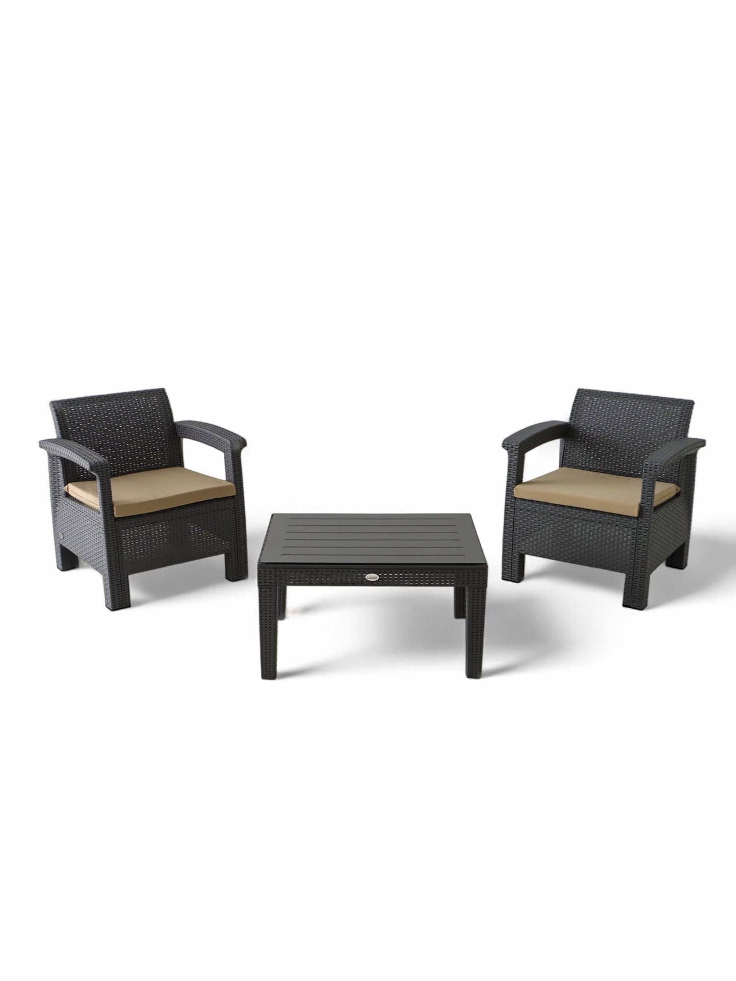 Набор садовой мебели "Калифорния" 3 предмета: 2 кресла, стол, серый