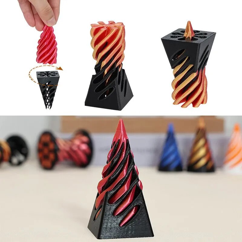 Антистрессовое средство игрушка Пирамида спиральный конус 6.5cm