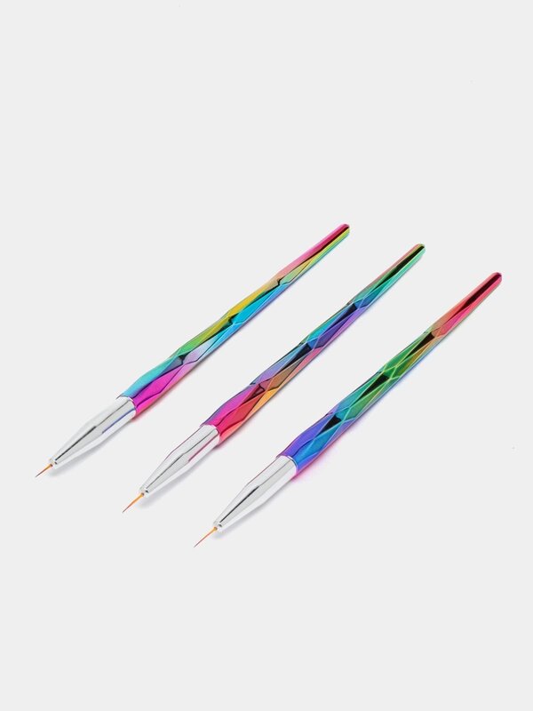 Набор кистей для дизайна ногтей, маникюра и педикюра, 3 штуки