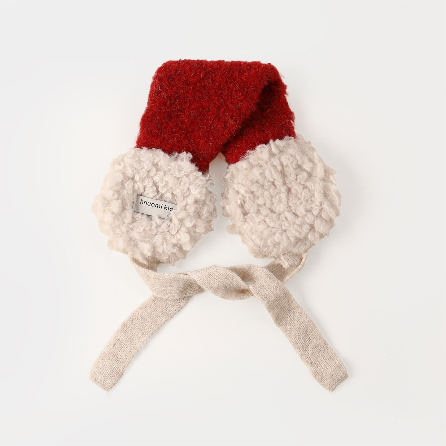 2026 Новейшие корейские стильные цветные блоки, ушные муфты из овечьей шерсти для женщин, зимние утолщенные теплые защитные наушники для велосипедов с завязками