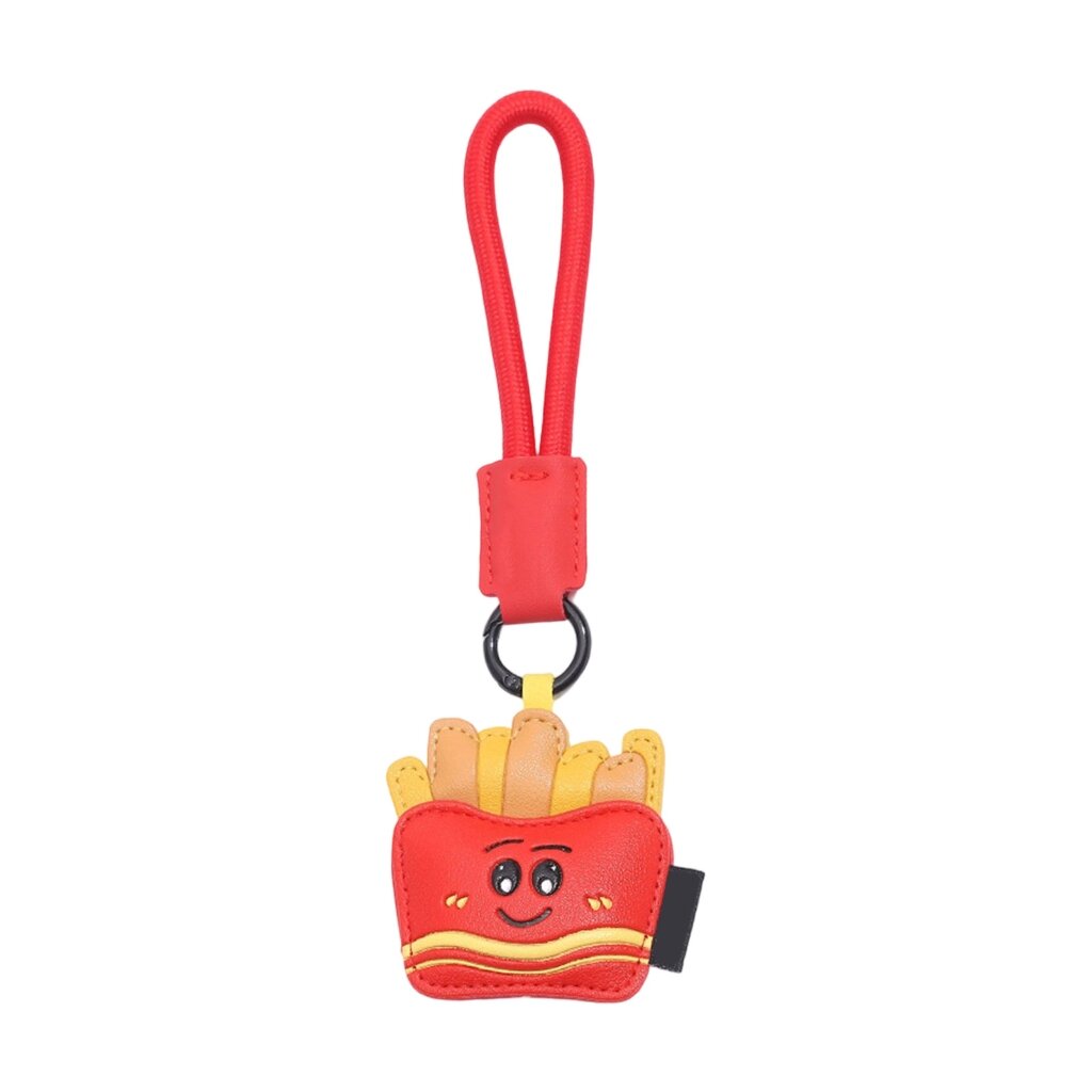 Креативная кожаная милая мультяшная кожаная картошка фри с молоком, чай с молоком, изысканная подвеска в виде пары мешочков-Картофель фри