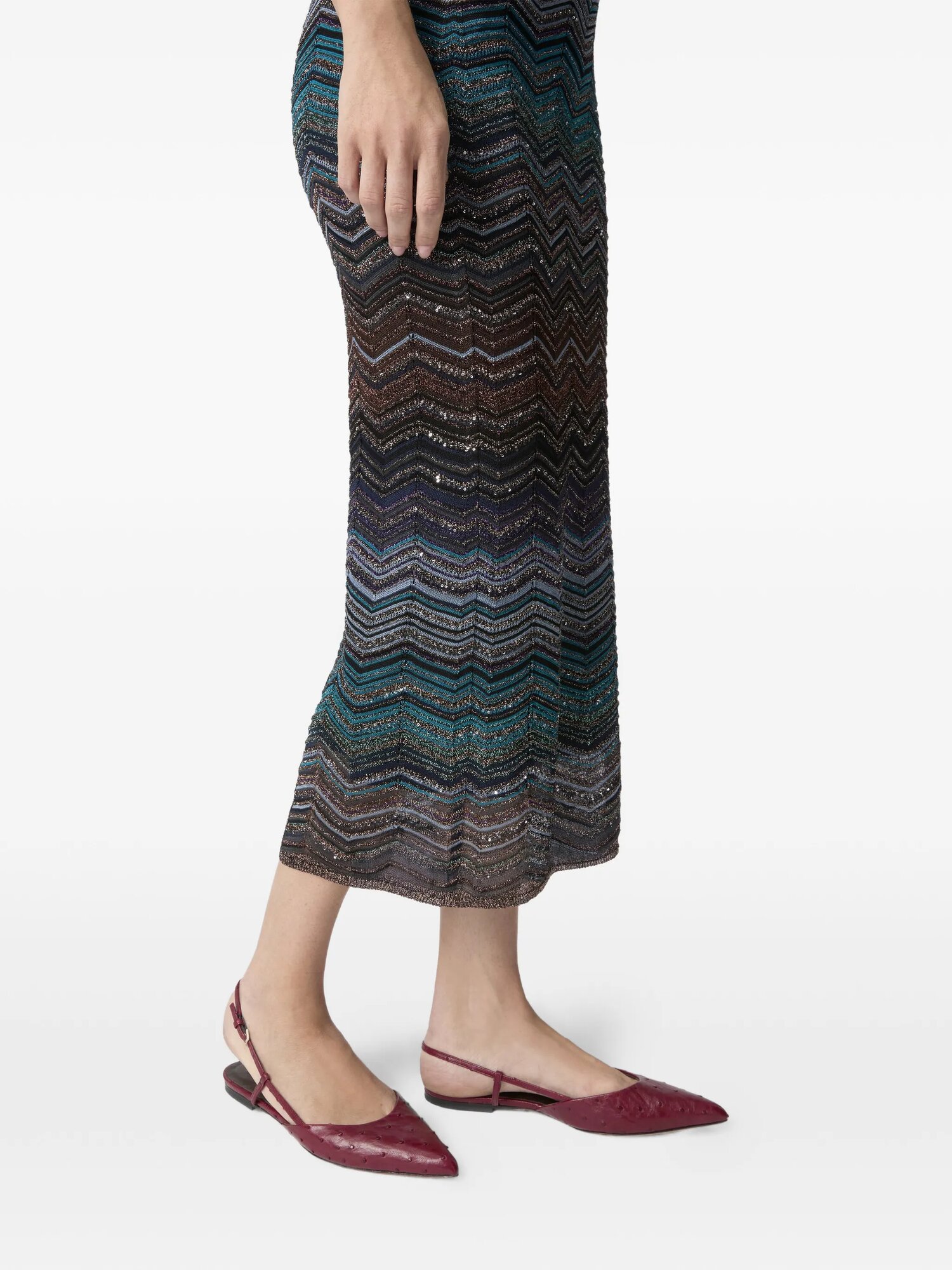 Юбка Missoni Chevron-pattern maxi skirt, размер 40, коричневый — фото 1