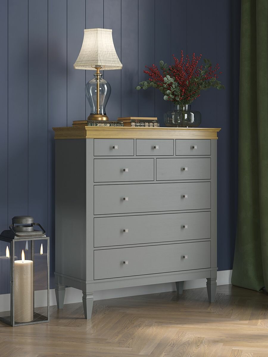 Комод для спальни Ольса-С 323 (серый 7042-антик 24)