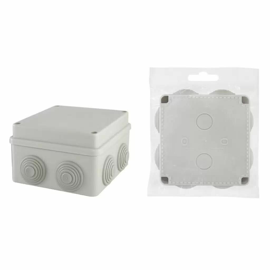 Распаячная коробка Tdm electric открытая, 100х100х70 мм, 8 входов, крышка на винтах, IP55