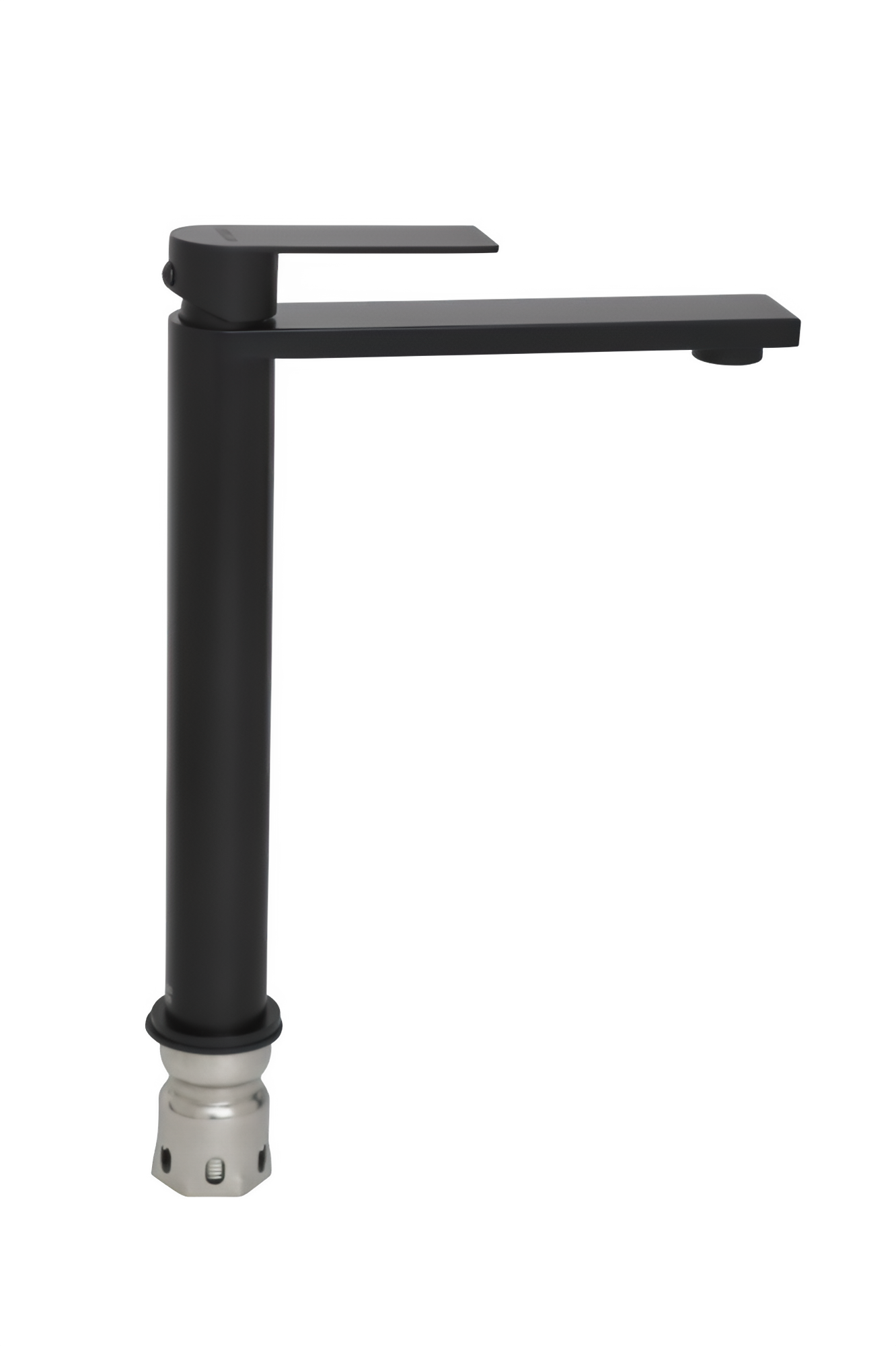 Смеситель Оптима, умывальник, 35мм, с гайкой, латунь, черный, высокий