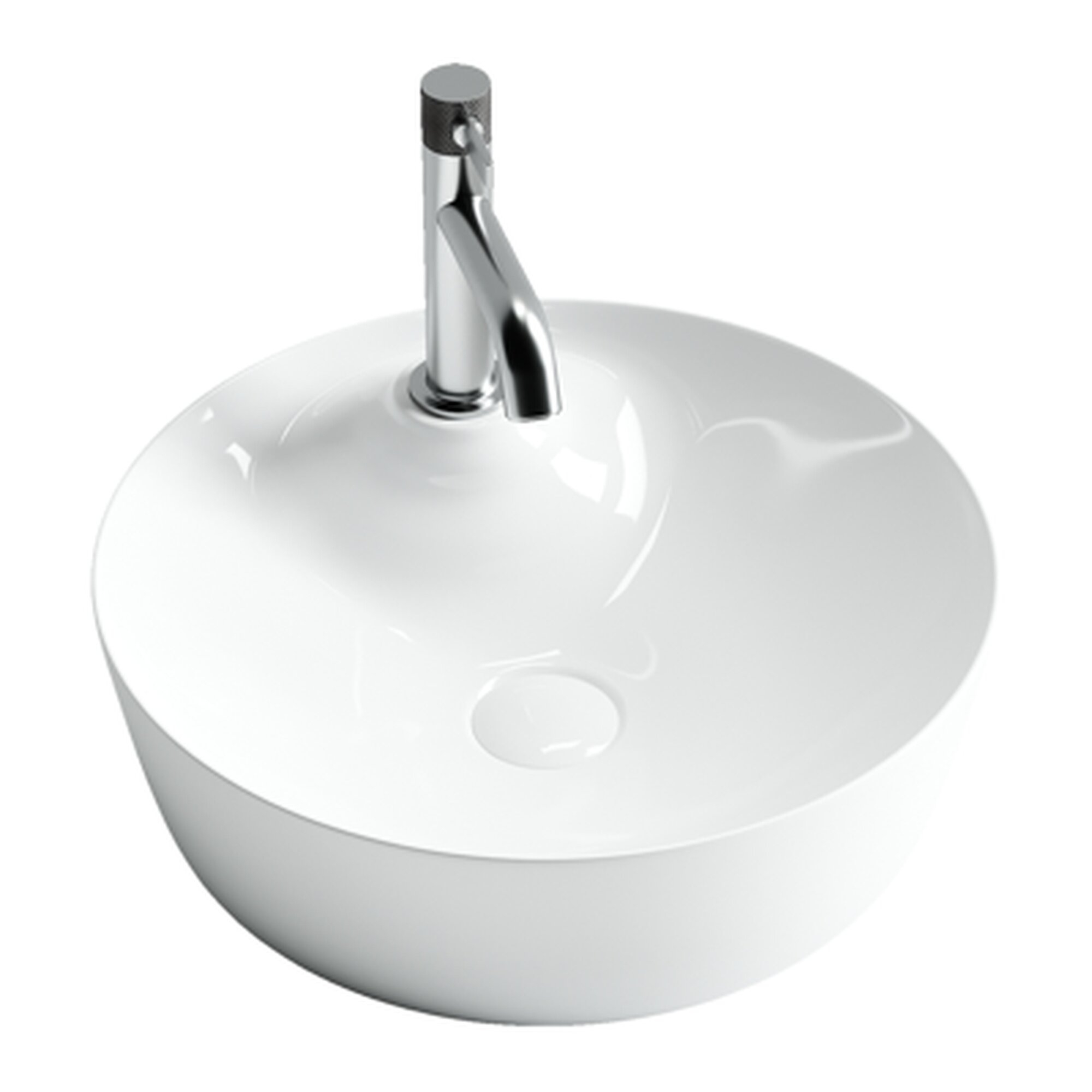 Умывальник чаша Ceramicanova Element CN6014, накладная, круглая, 435x435x135мм, цвет белый