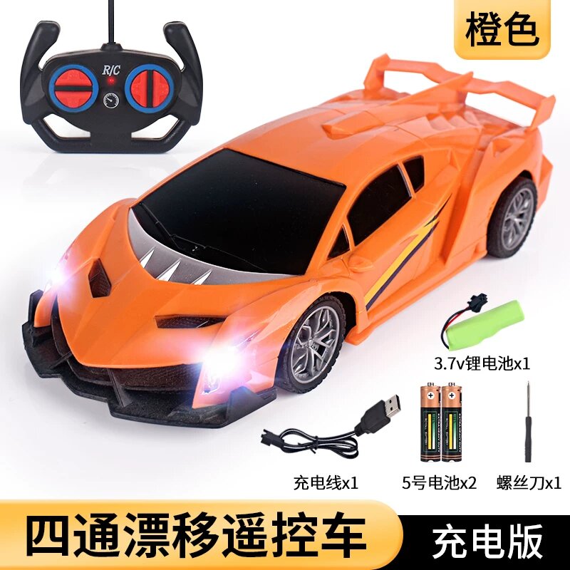 Радиоуправляемая машина Bugatti с подсветкой, высокоскоростная дрифт-машина, дешевая гоночная игрушка для мальчиков