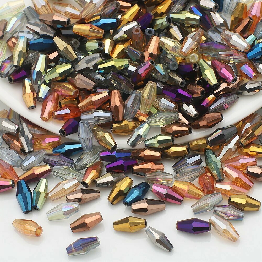 Хрустальные бусины YUANZHIRUN 3x6/4x8/6x12 мм 4x8mm 65pcs, mixed