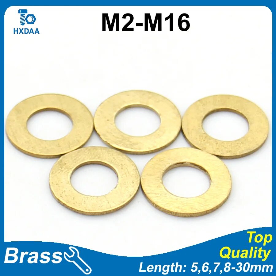 Латунные плоские шайбы WJ2017 M2-M16 Thickness 1.2mm, M6 x 12mm (20PCS)