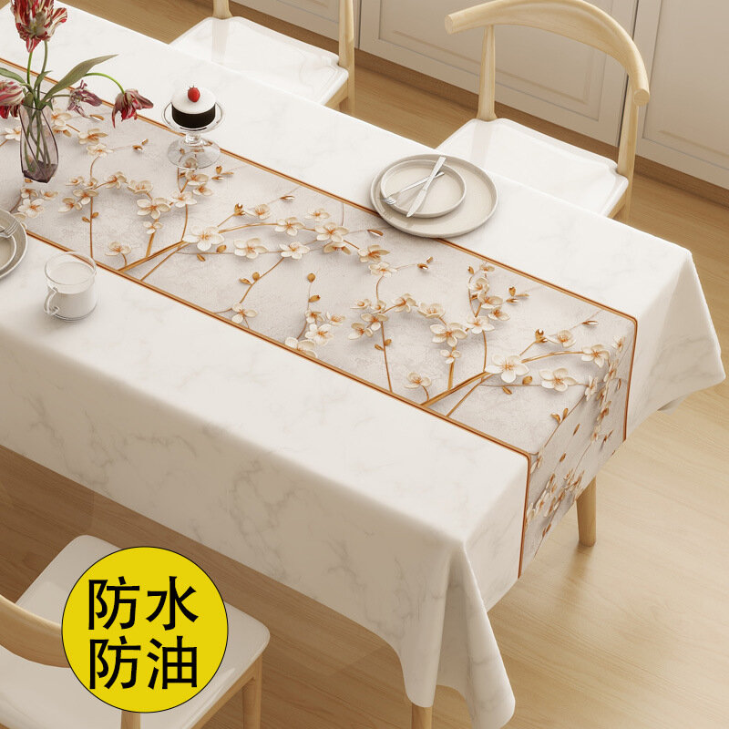 SG Горячая продажа Новая скатерть Водонепроницаемая Маслостойкая Жаропрочная Безстирочная Скатерть для обеденного стола Кофейный стол Прямоугольная скатерть Скатерть Легкая роскошь Высококачественный вид