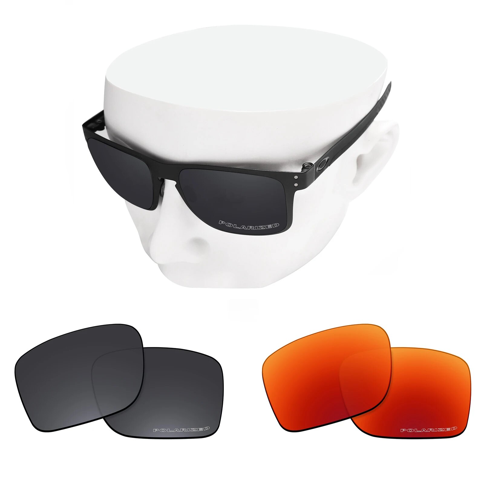 Сменные линзы OOWLIT для Oakley Holbrook Metal OO4123 Black-Fire Red