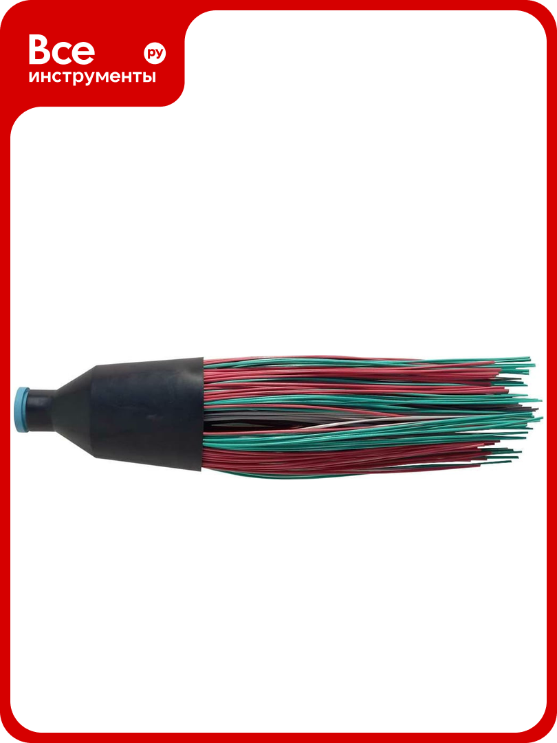 Метла ООО Агростройлидер полипропиленовая, круглая, трехкольцевая, с резьбой Ф22 мм, без черенка САД-14.04