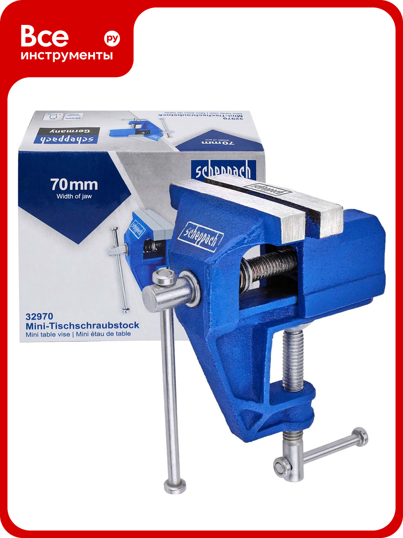 Тиски слесарные мини Scheppach (ширина губ - 70мм) Sch-32970(66049)
