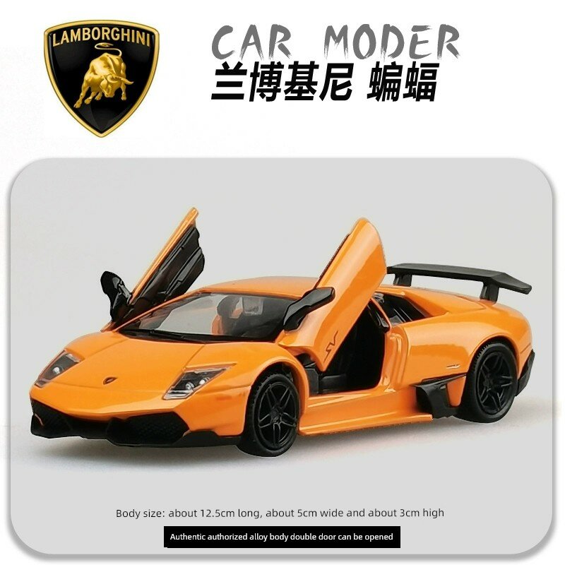 Модель автомобиля Lamborghini Aventador из сплава, оранжевый цвет, масштаб 1:18, подлинная игрушка для детей