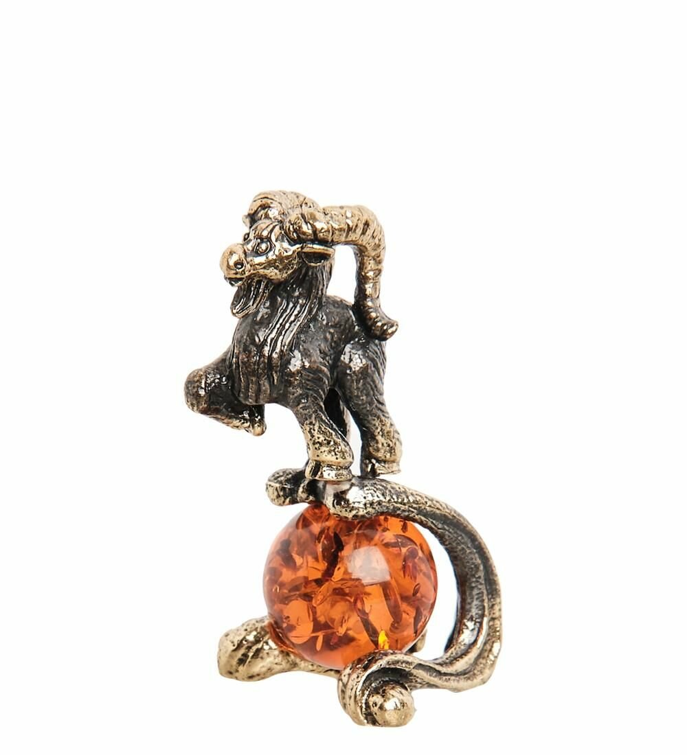 Фигурка Знак зодиака - Козерог (латунь, янтарь) A1966278 Народные промыслы бронзовый