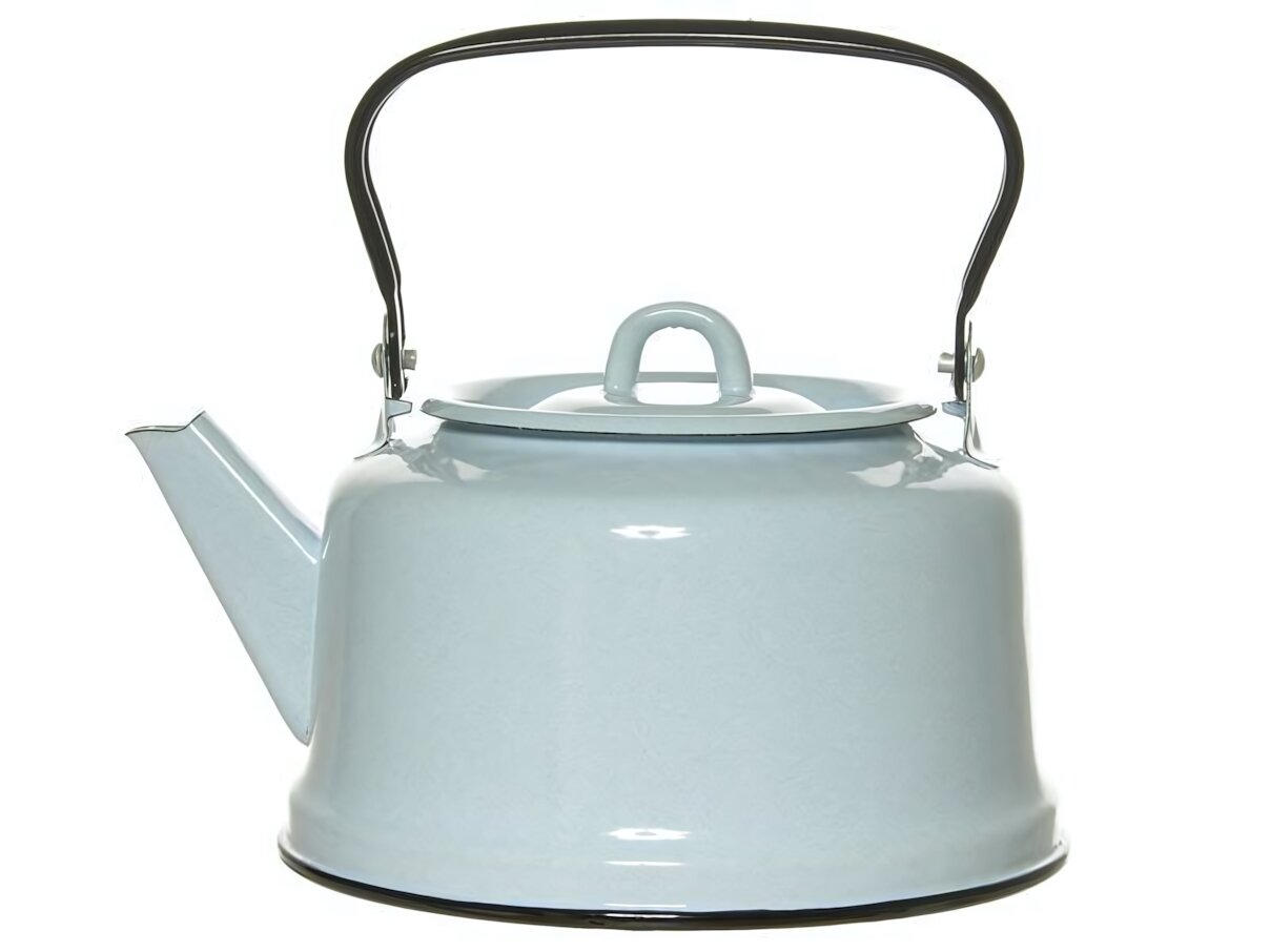 Чайник стальной эмалированный 3,5л, без свистка, цвет в ассортименте, закатное дно